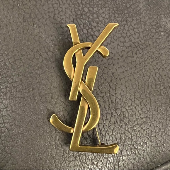 Jewelry | Ysl Saint Laurent Inspired Gold Brooch Lapel Pin | Poshmark